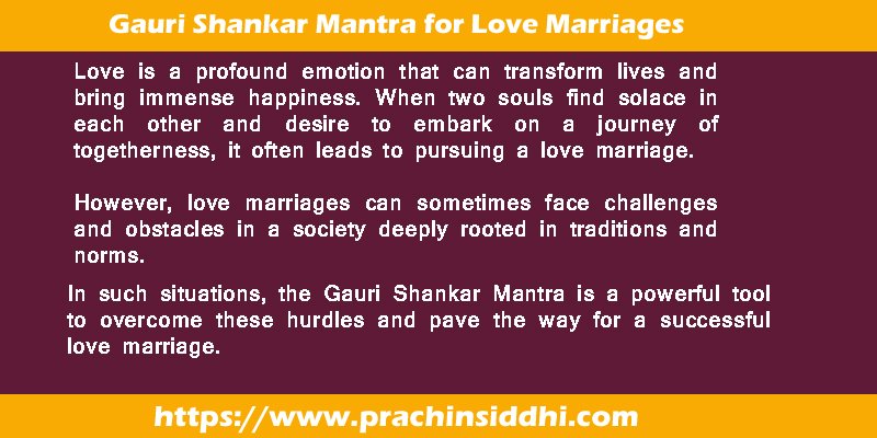 Gauri Shankar Mantra for Love Marriage - Prachin Siddhi